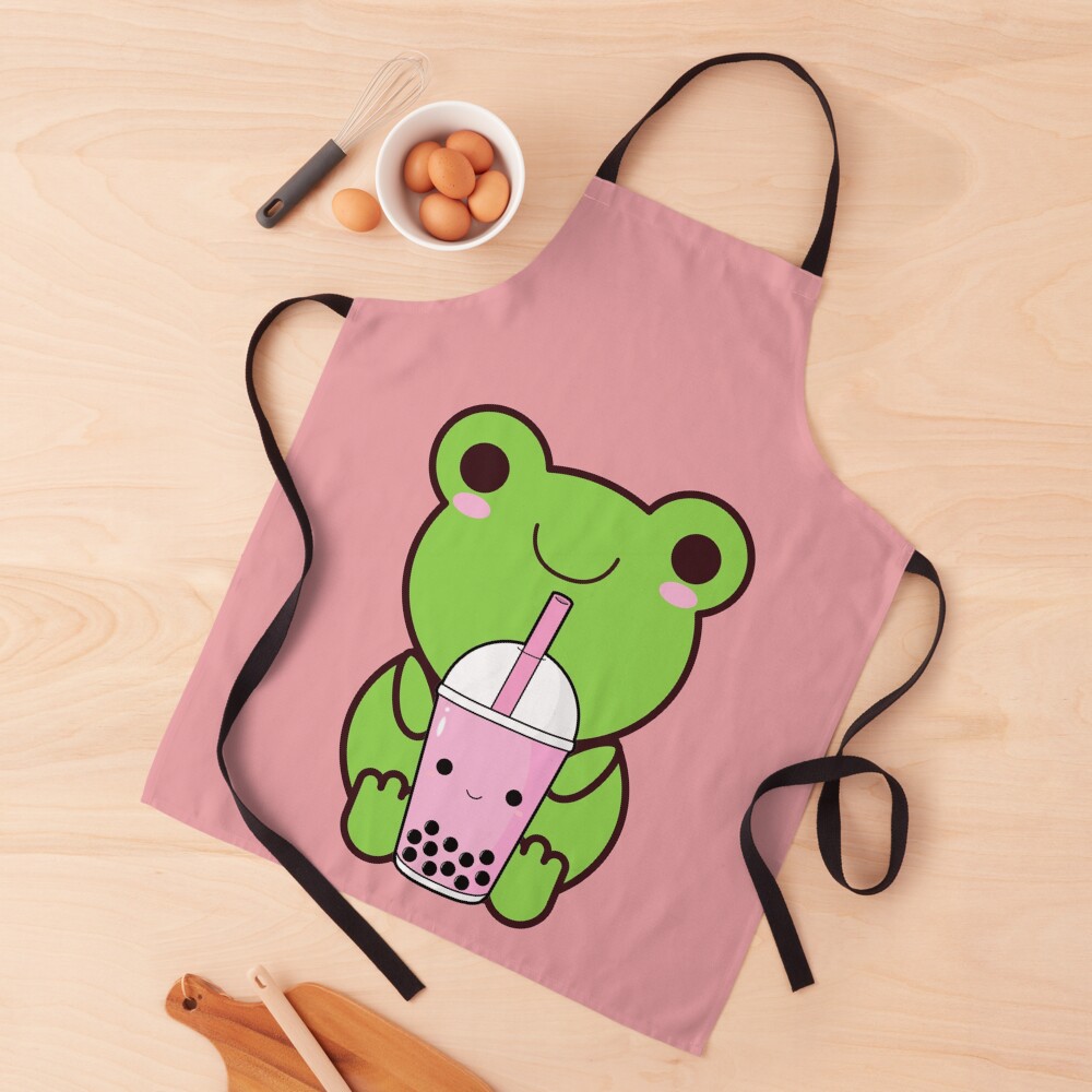 "Cute Cartoon Kawaii Frog drinking Boba Tea | adorable Boba animals ...