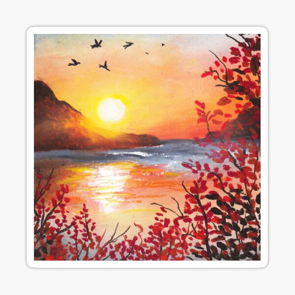 " Beach Sunset" Sticker for Sale by PotluckPrints | Redbubble