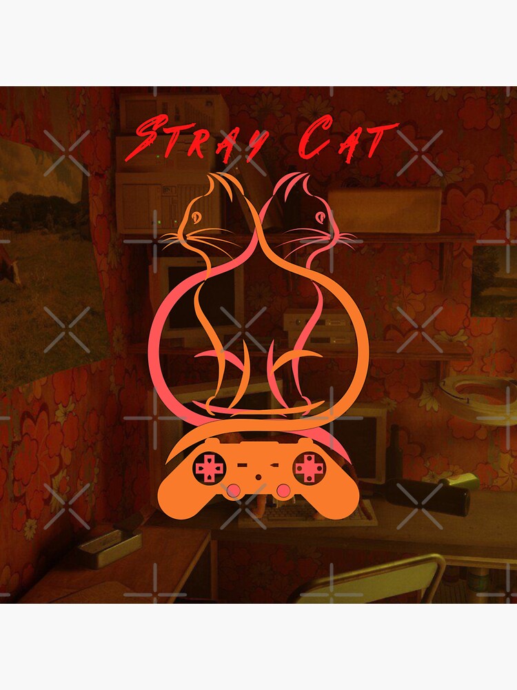 "stray cat game" Sticker for Sale by artigrow | Redbubble