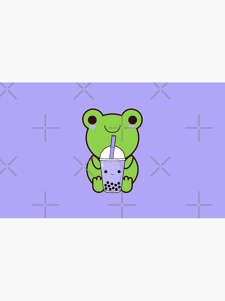 "Cute Cartoon Kawaii Frog drinking Boba Tea | adorable Boba animals ...