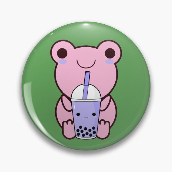 "Cute Cartoon Kawaii Frog drinking Boba Tea | adorable Boba animals ...