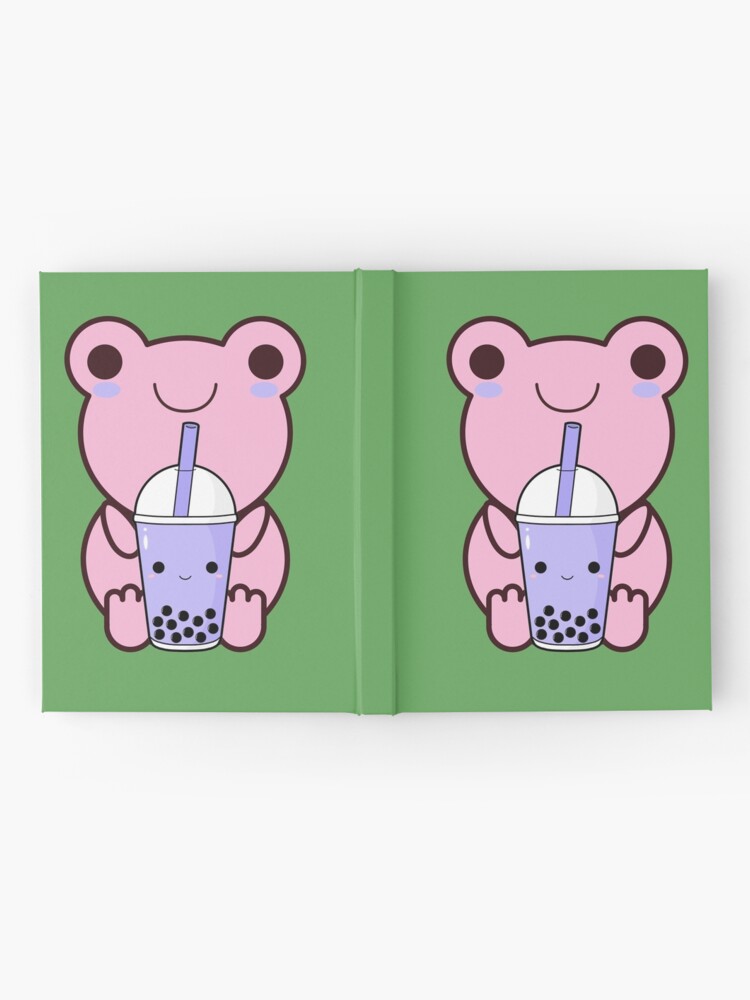 "Cute Cartoon Kawaii Frog drinking Boba Tea | adorable Boba animals ...