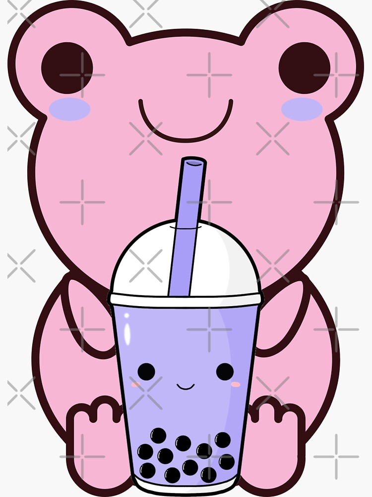 "Boba Frog | Cute Boba Frog | Kawaii Boba Frog | Cute Boba Tea Frog ...