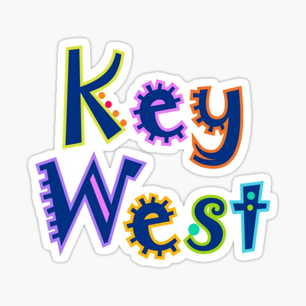 "Key West Florida Tropical Typography" Sticker for Sale by ...