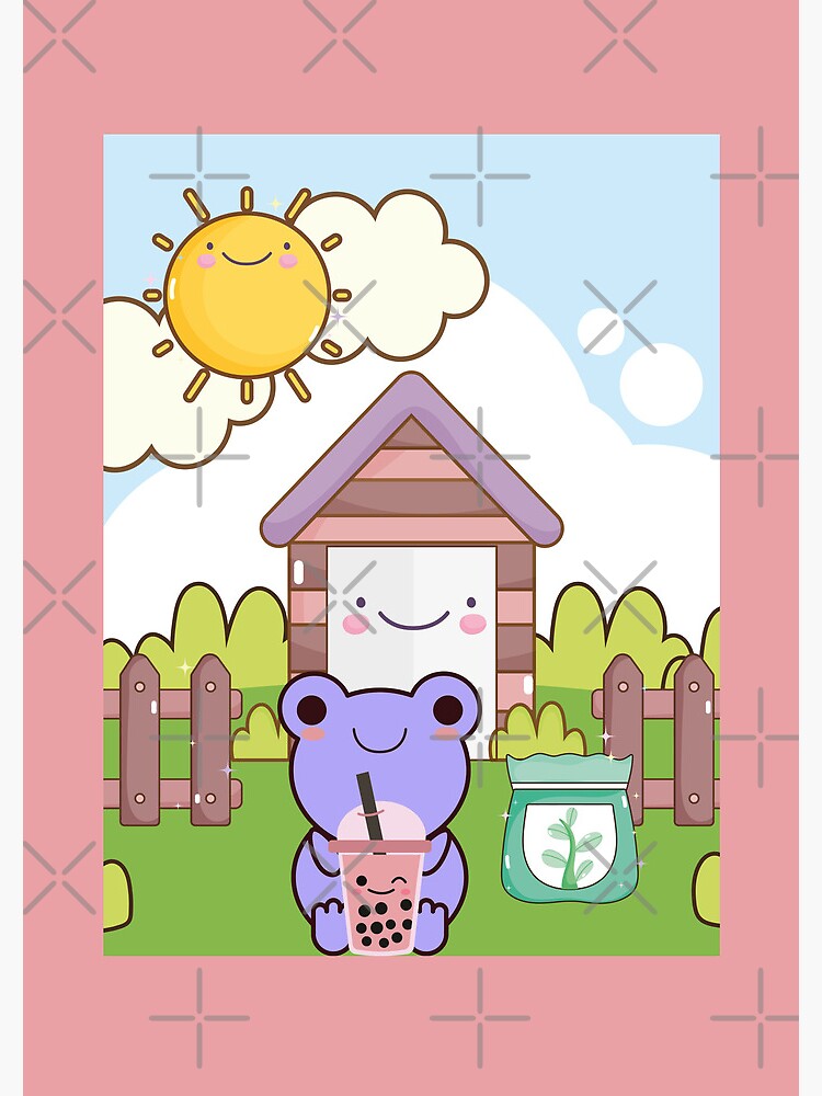 "Boba Frog cottage | Cute Boba Frog cottagecore | Kawaii Boba Frog ...