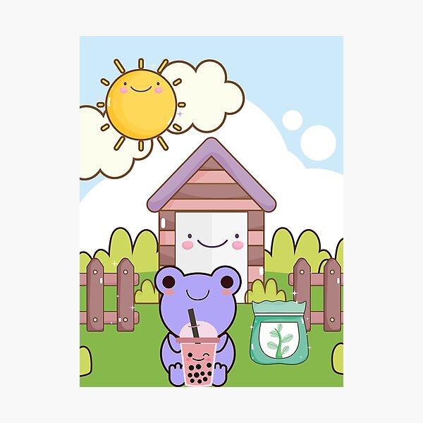 "Boba Frog cottage | Cute Boba Frog cottagecore | Kawaii Boba Frog ...