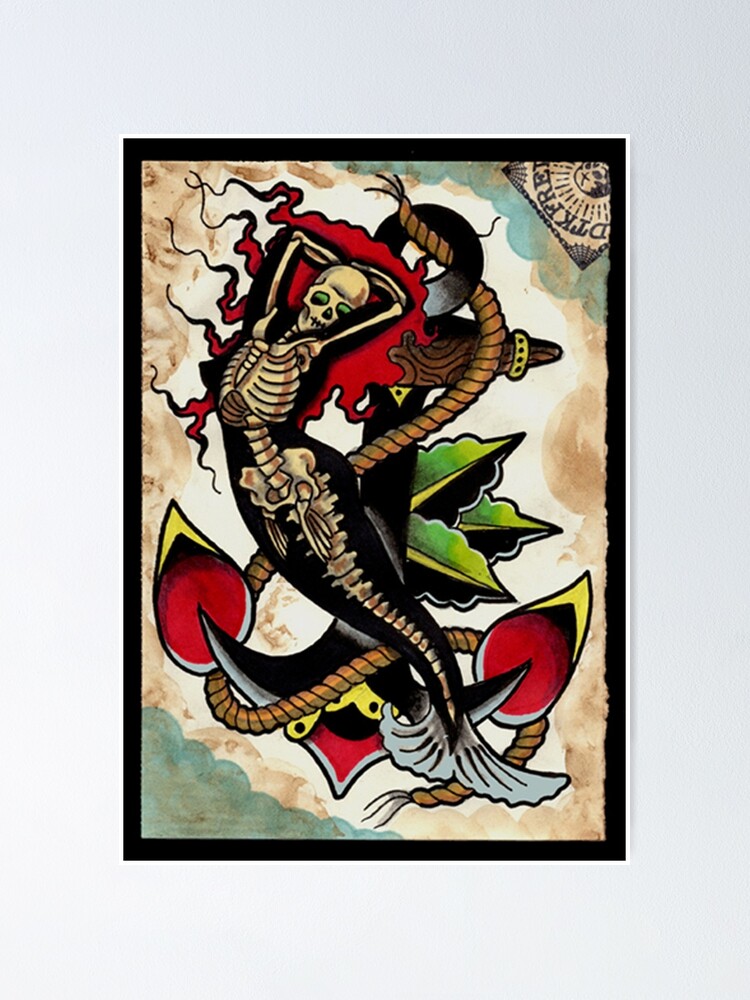 "dead siren anchor siren skeleton anchor" Poster for Sale by dtkfred ...