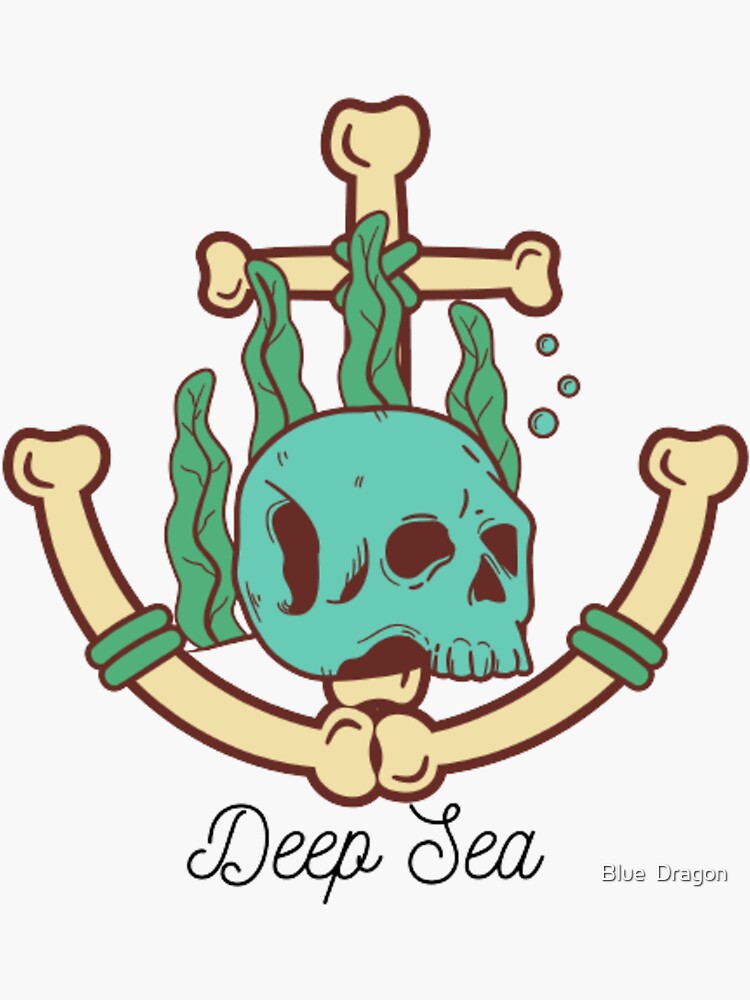 "Skull in deep sea." Sticker for Sale by Adhamsaad | Redbubble