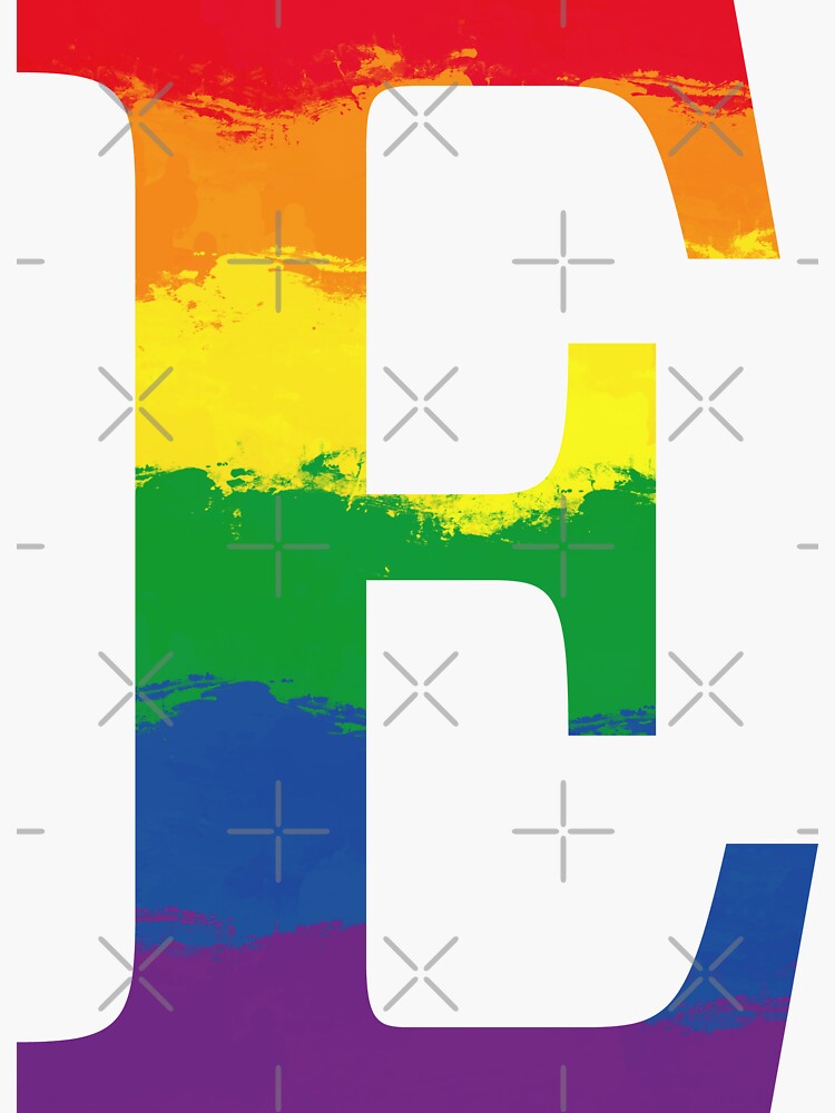 "The Letter E- Rainbow Watercolor Design" Sticker for Sale by ...