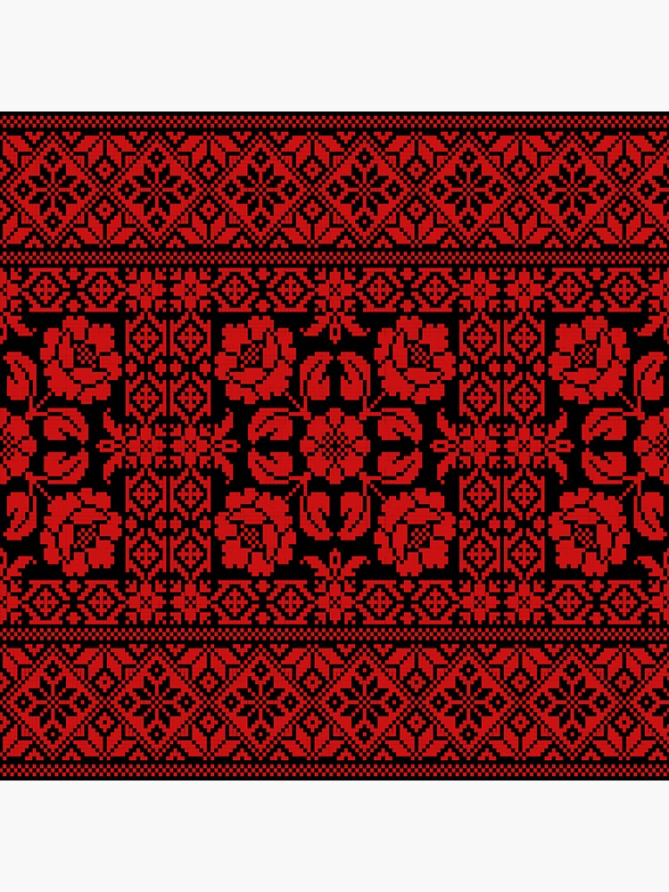 "Light Red Palestinian Embroidery Design" Sticker for Sale by AlRaeeq ...