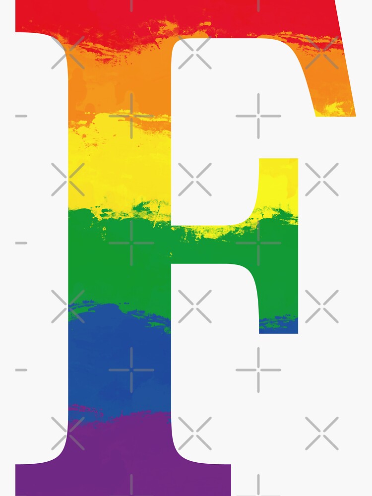 "The Letter F- Rainbow Watercolor Design" Sticker for Sale by ...