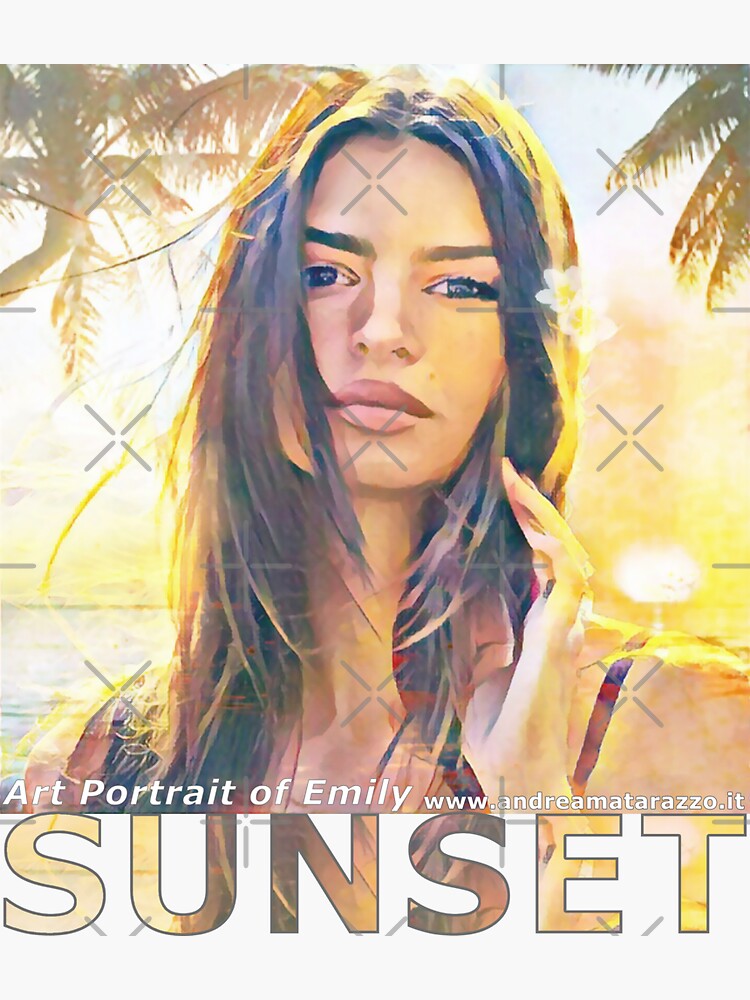 "Portrait of Emily at Sunset" Sticker for Sale by andreamatarazzo ...