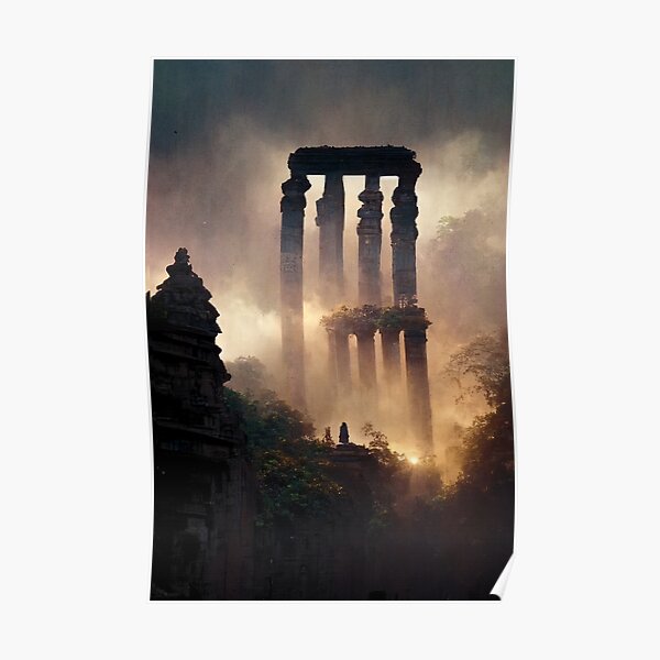 "Temple In Ruins" Poster for Sale by FantasyAI | Redbubble