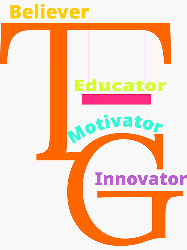 "Believer Motivator Innovator Educator Retro Teacher Gifts" Sticker for ...