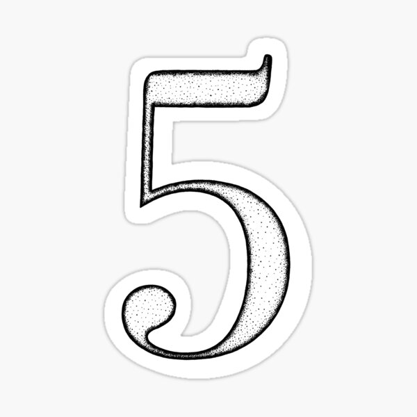 "Dotart/Dotwork illustration of Number 5" Sticker by MagnetitaBySil ...