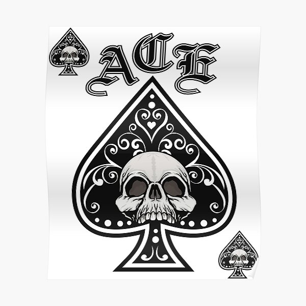 "Skull Ace of Spades Playing Card Poker" Poster for Sale by Macphisto71 ...