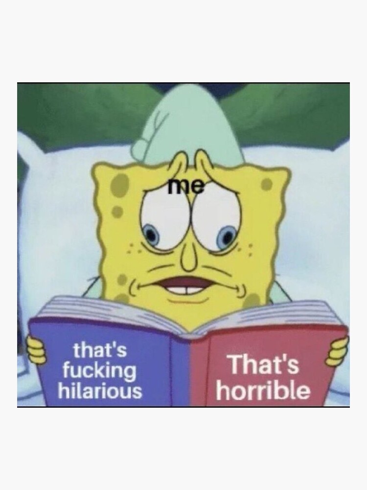 "Spongebob Dark Meme Funny or Not" Sticker for Sale by S2ESHOP | Redbubble