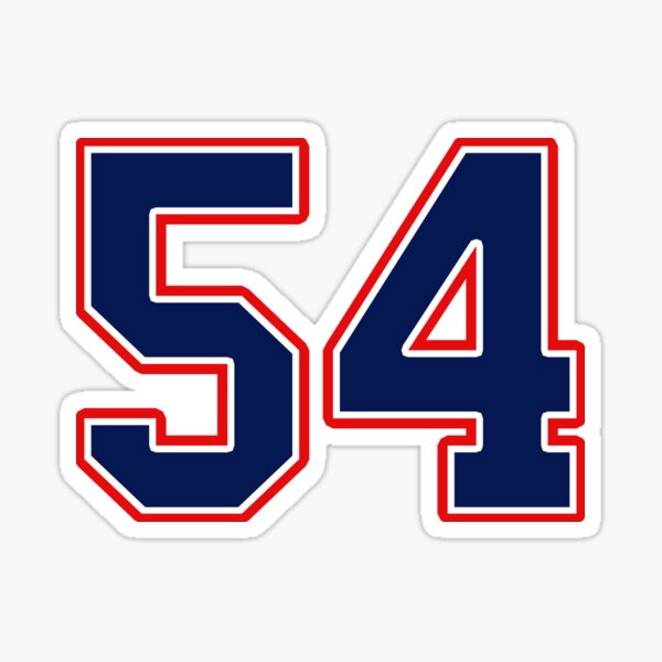 "Number 54 Fifty Four Sports Jersey" Sticker for Sale by MSBDesign ...