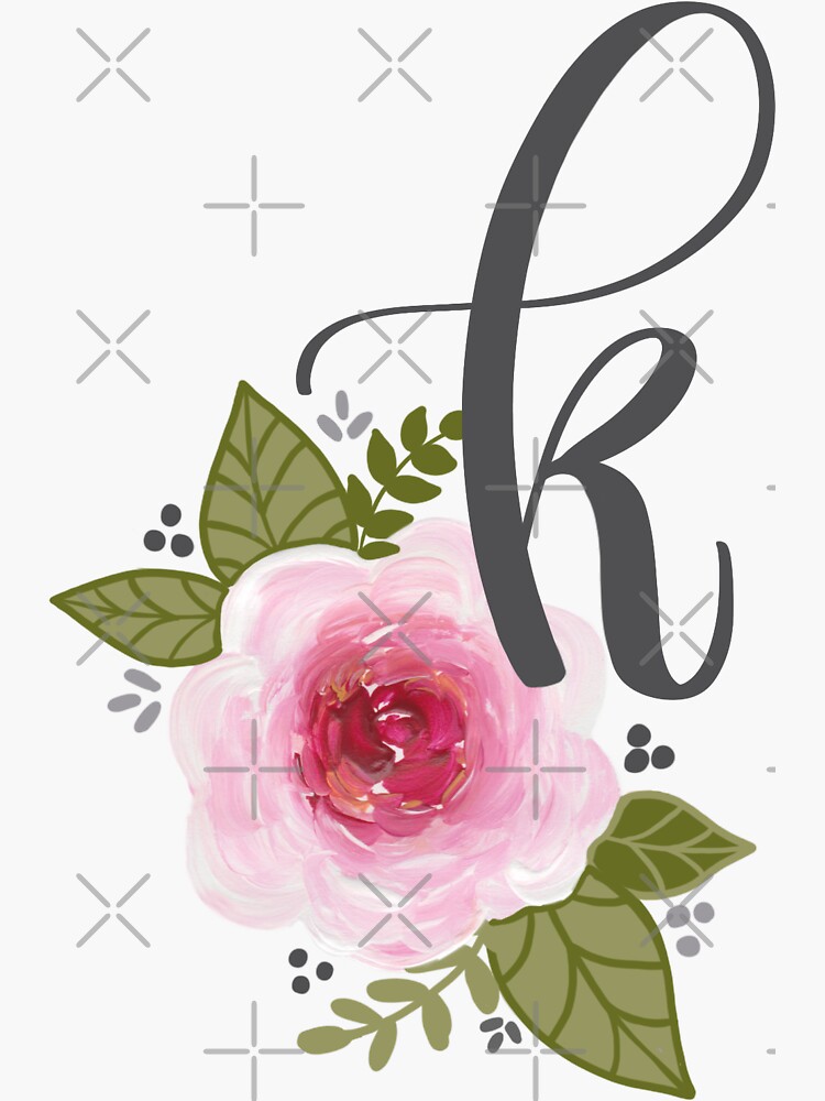 "Floral Monogram k" Sticker for Sale by ktscanvases | Redbubble