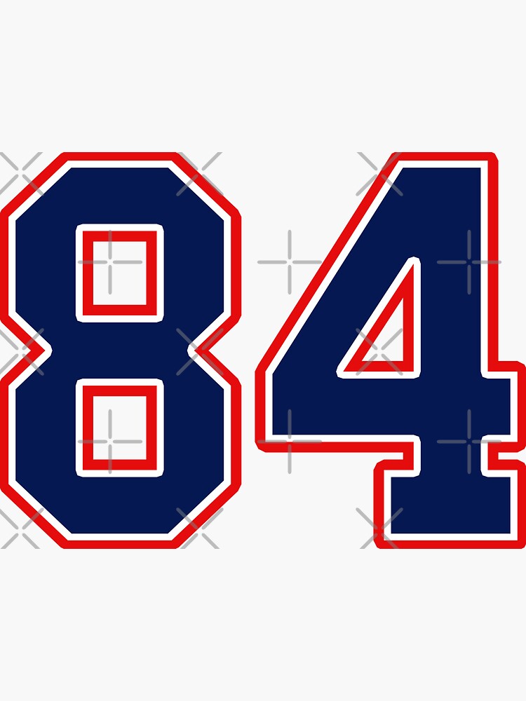 "Number 84 Eighty Four Sports Jersey" Sticker for Sale by MSBDesign ...