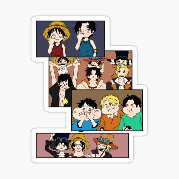 "One Piece Anime_Luffy_Ace_Sabo" Sticker for Sale by Infinirish | Redbubble