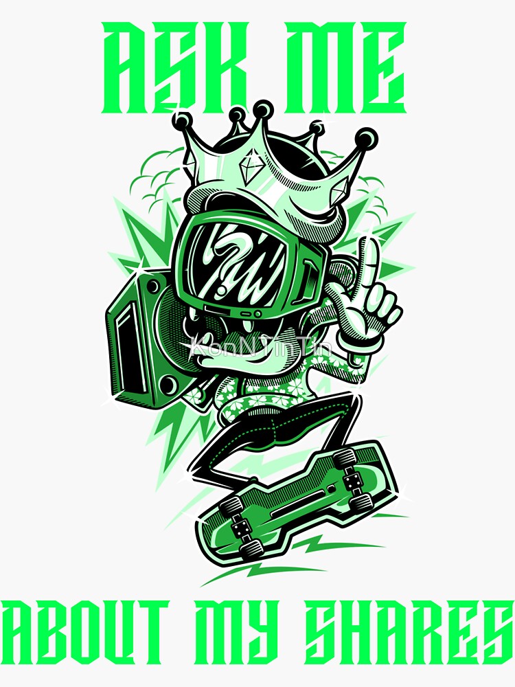 "Hip Retro Skater G | Ask About My Shares" Sticker for Sale by ...
