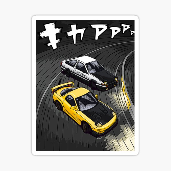 "Initial D VINTAGE" Sticker for Sale by lacreshaouser | Redbubble