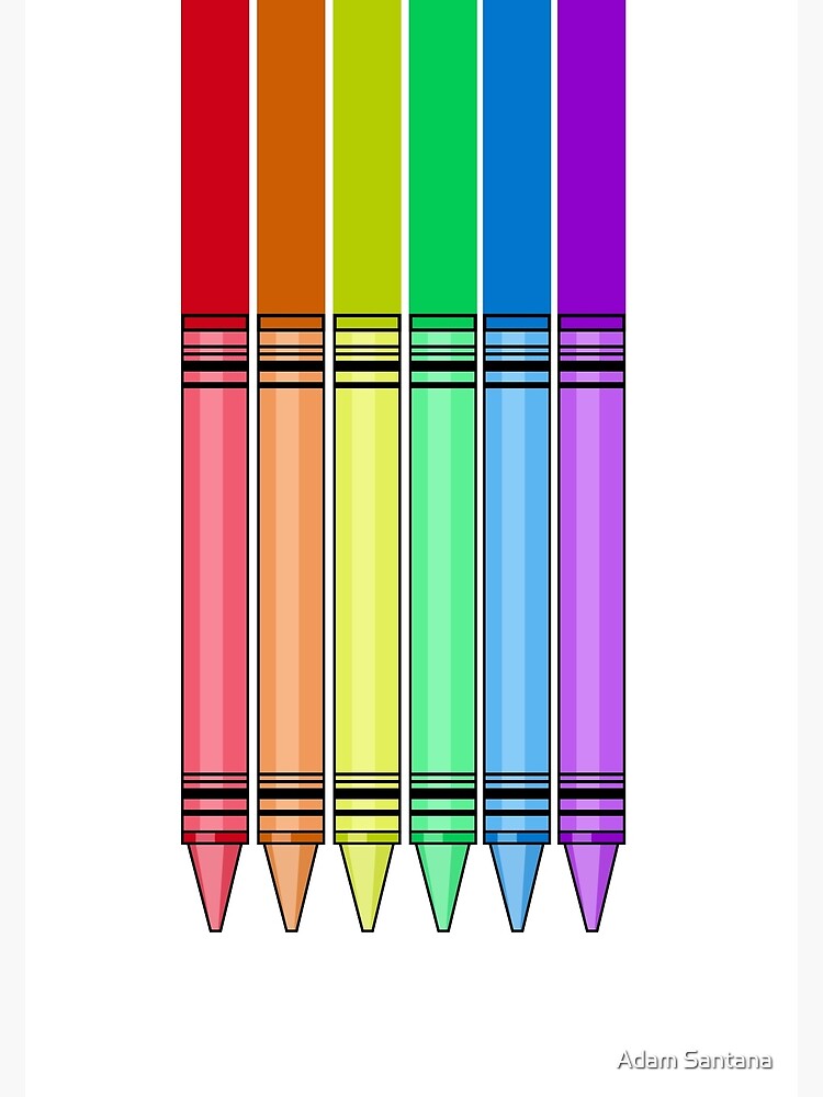 "Rainbow Crayon" Poster by Adamzworld | Redbubble