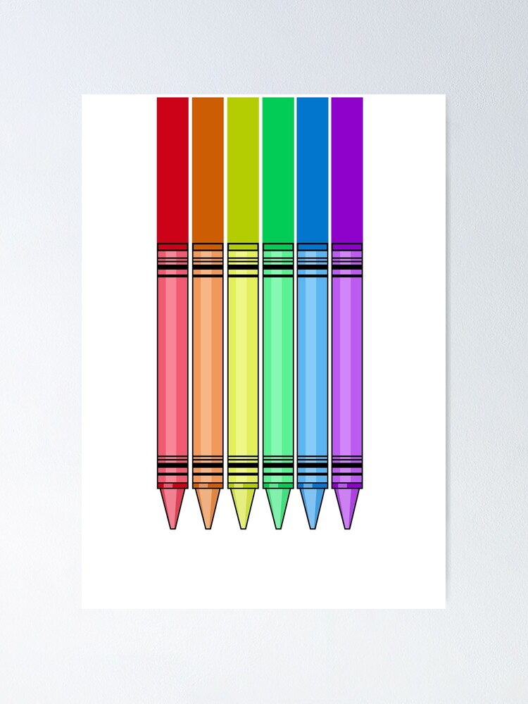 "Rainbow Crayon" Poster by Adamzworld | Redbubble