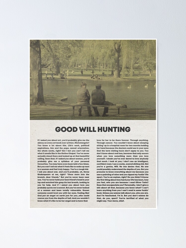 "Good Will Hunting" Poster by arlou | Redbubble