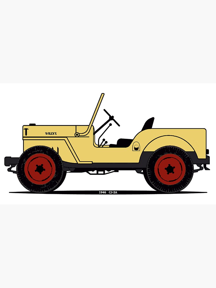 "Willys Jeep CJ2A 1946" Sticker for Sale by IBCIBC | Redbubble