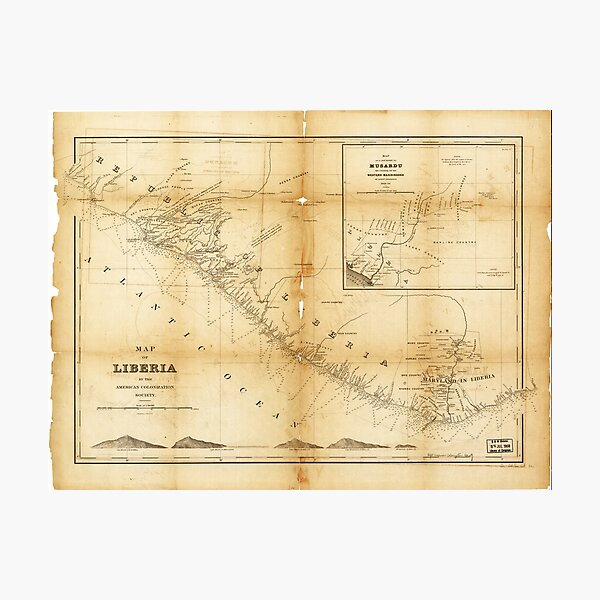 "Map of Liberia (1870)" Photographic Print by allhistory | Redbubble