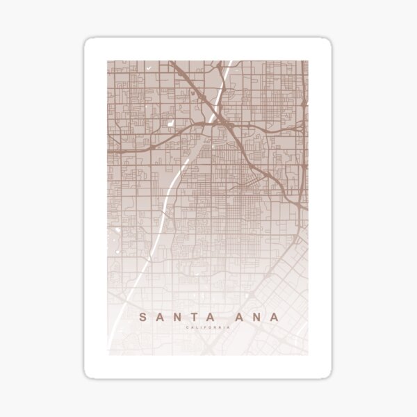 "Santa Ana Map Art" Sticker for Sale by artymaps | Redbubble