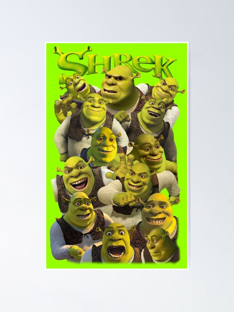 "shrek collage" Poster for Sale by kyreeeeeeen | Redbubble