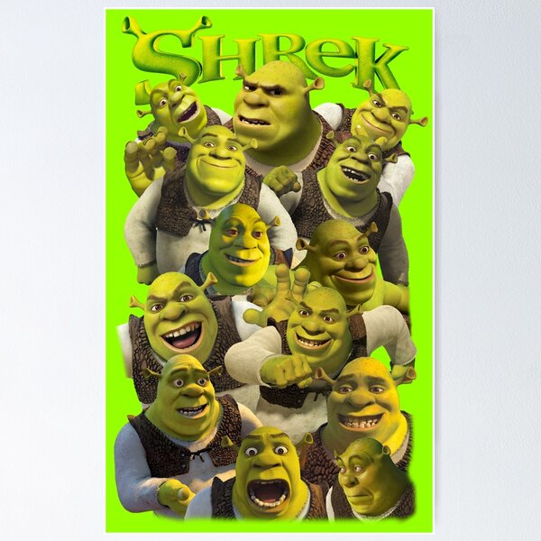 "shrek collage" Poster for Sale by kyreeeeeeen | Redbubble