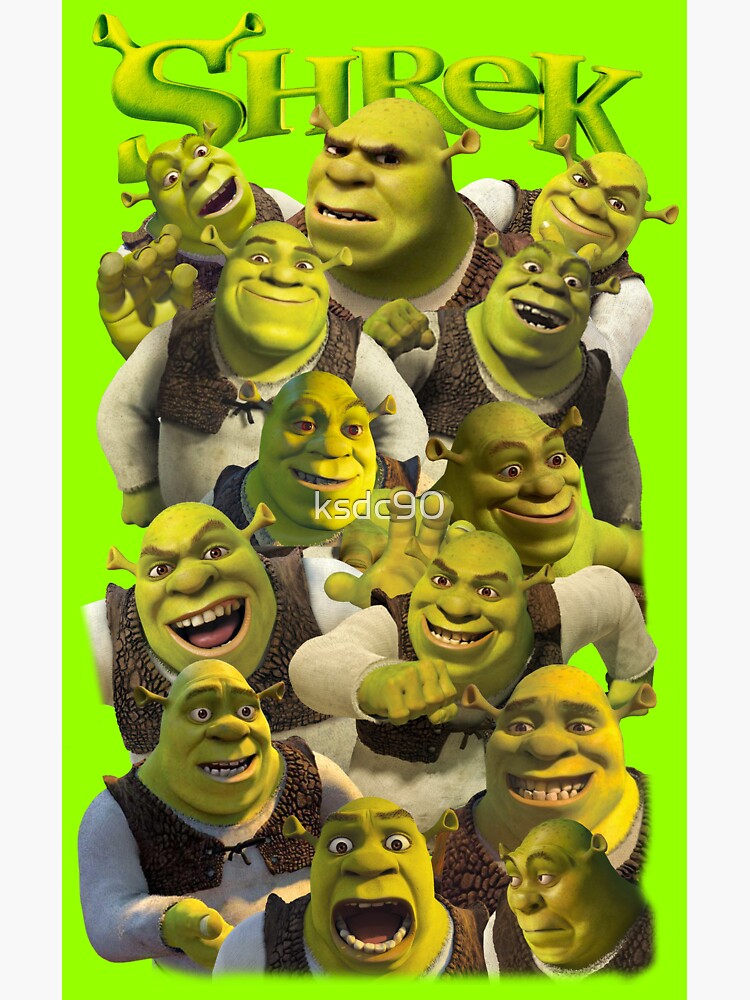 "shrek collage" Sticker for Sale by kyreeeeeeen | Redbubble