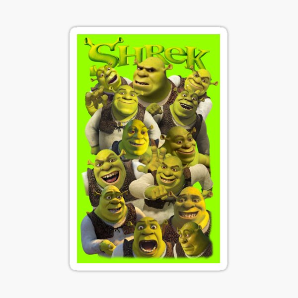 "shrek collage" Sticker for Sale by kyreeeeeeen | Redbubble