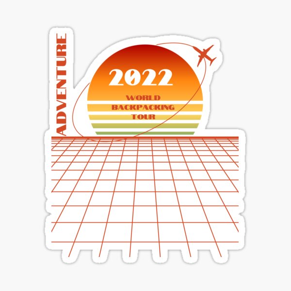 "World Backpacking Tour 2022" Sticker for Sale by Vinnies13 | Redbubble
