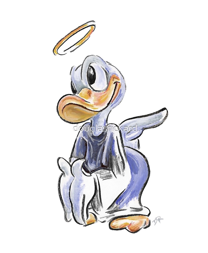 "Charcoal and Oil - Angel Donald Duck" by Douglas Rickard | Redbubble