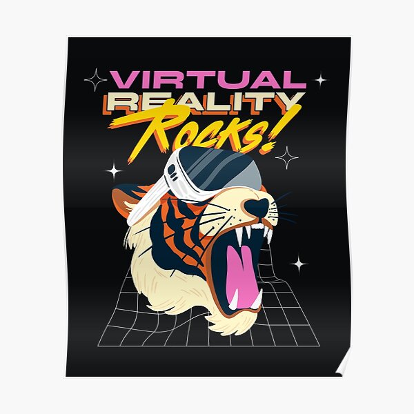"Lion metaverse 'virtual reality rocks!'" Poster for Sale by Anne-and ...