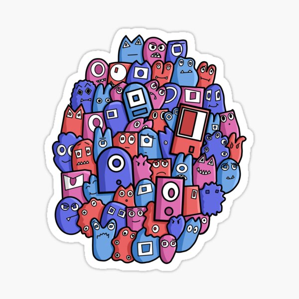 "Quirky blobs Black lineart version" Sticker for Sale by KissFromARose ...