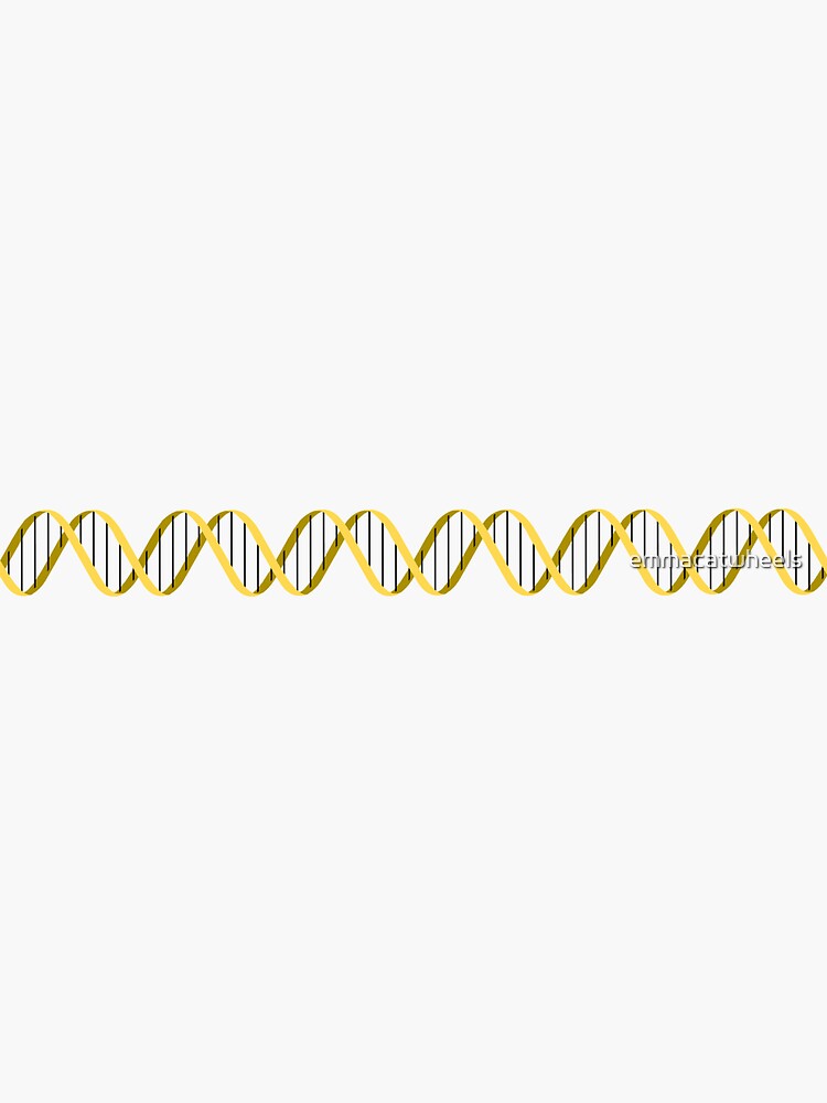 "Yellow DNA Helix" Sticker for Sale by emmacatwheels | Redbubble
