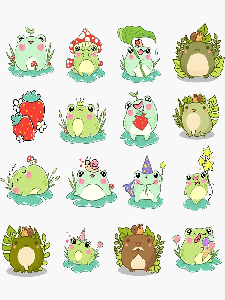 "mini different frogs sheet Sticker" Sticker for Sale by AADILIYACHI ...