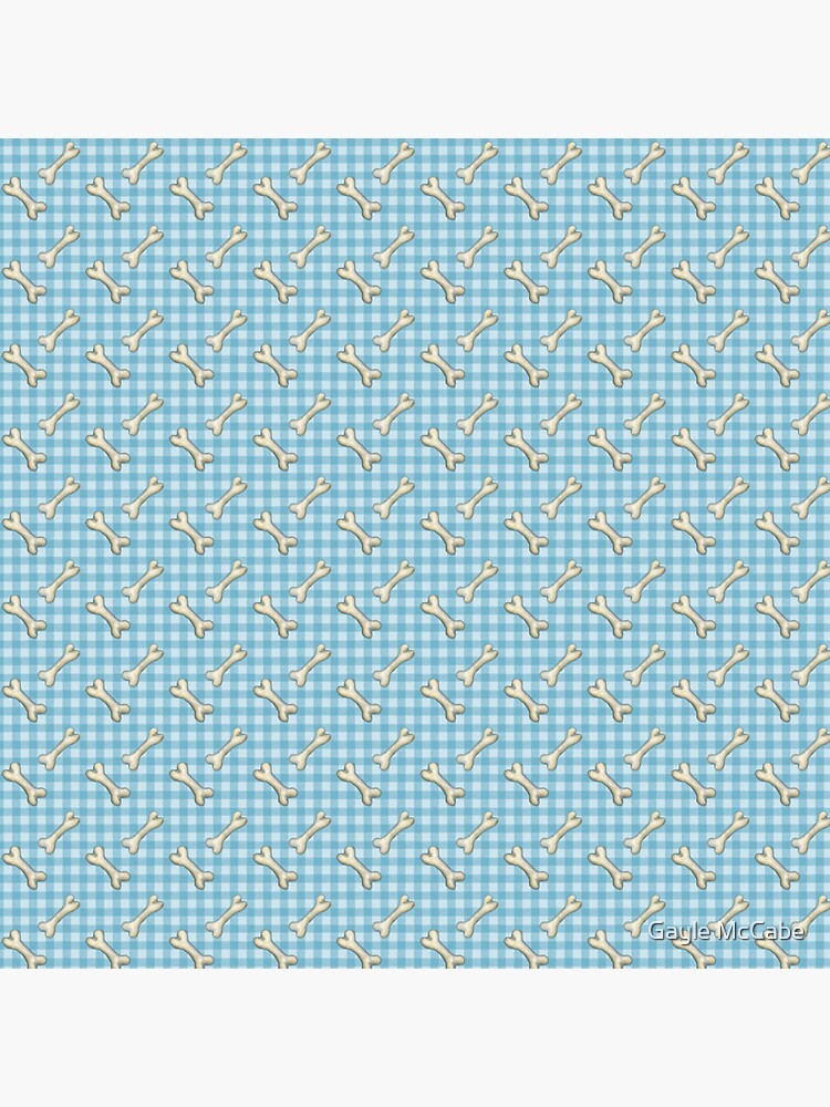 "Dog bones blue check plaid stitching" Sticker for Sale by Gayle-McCabe ...