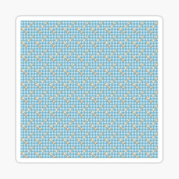 "Dog bones blue check plaid stitching" Sticker for Sale by Gayle-McCabe ...