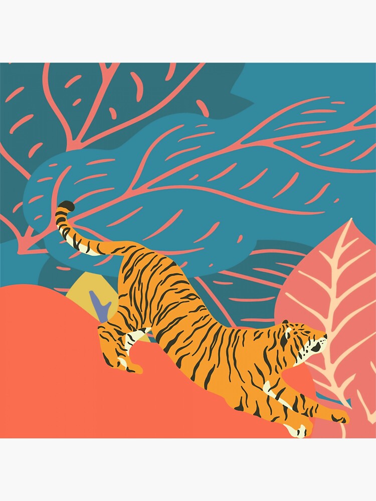 "Classical Colorful Tiger " Sticker for Sale by Crixium | Redbubble
