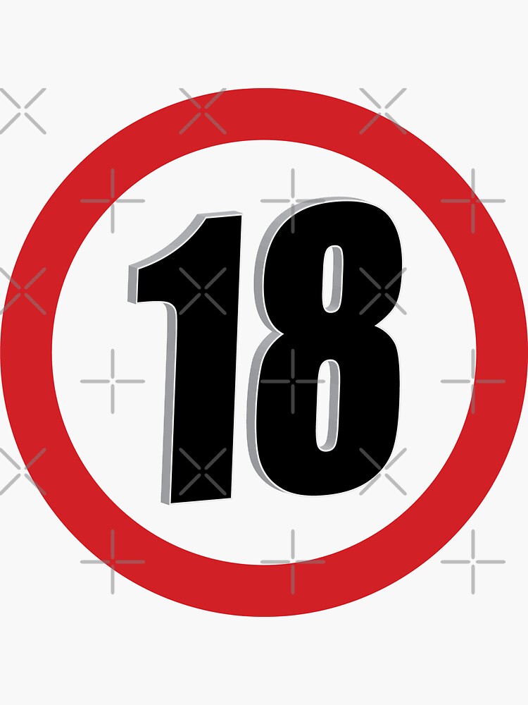 "18 Years Prohibition Sign" Sticker for Sale by TheMikis | Redbubble