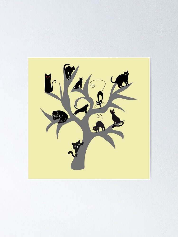 "Black cat tree" Poster for Sale by CatOrDog | Redbubble