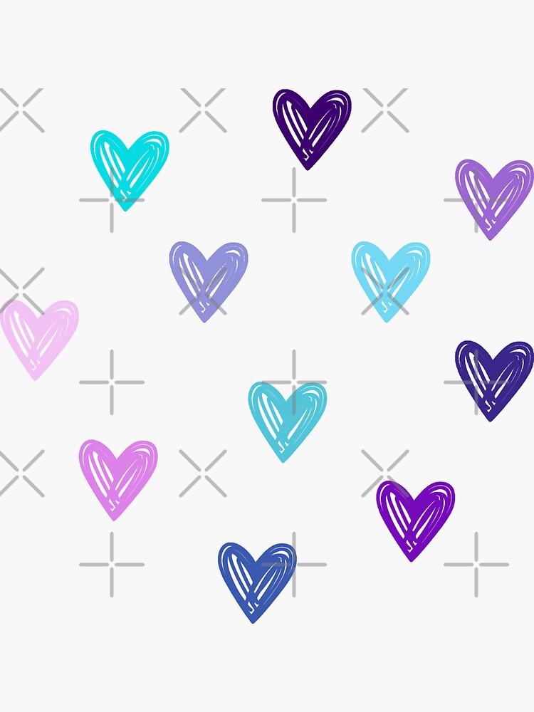 "cute hearts" Sticker for Sale by Sim293 | Redbubble