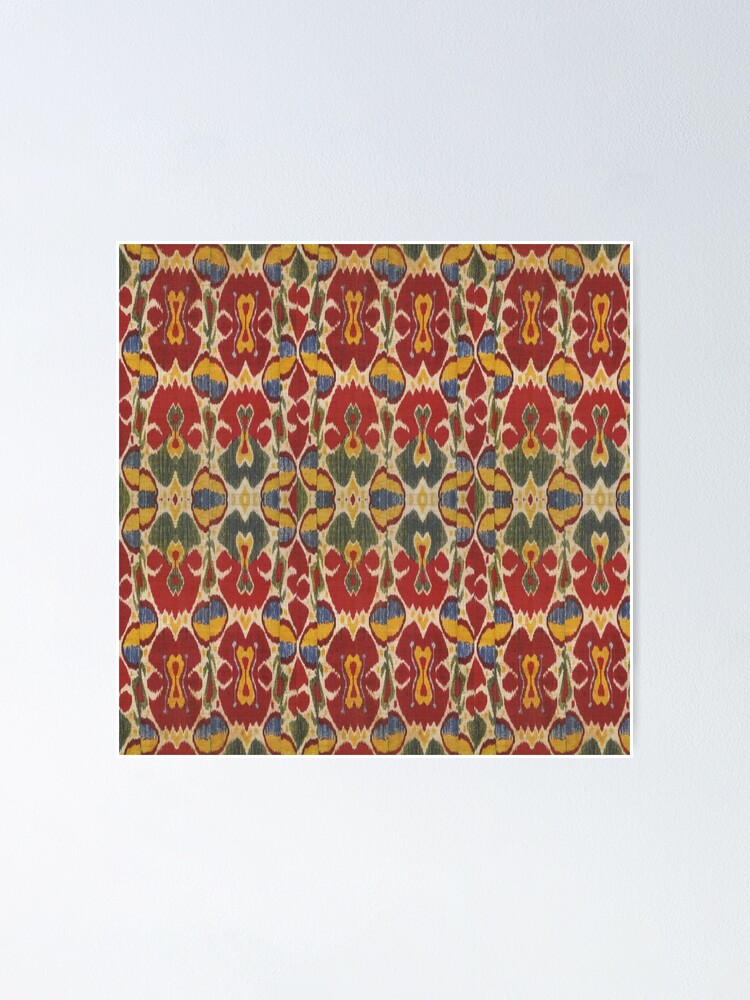 "Floral patterns. Classical ancient Uzbek ikat authentic patterns ...